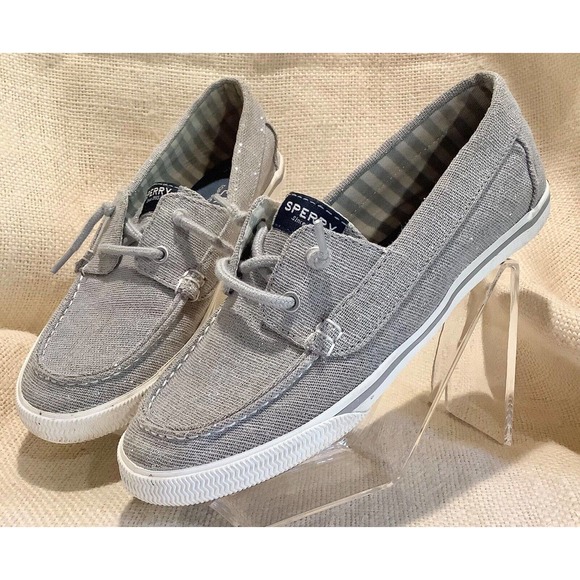 Sperry | Shoes | Girls Sz 2 Sperry Top Sider Gray Silver Glitter Lounge ...